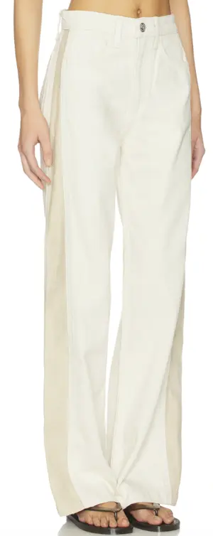 Rag & Bone Rag & Bone Logan Spliced Wide Leg Jeans Stone