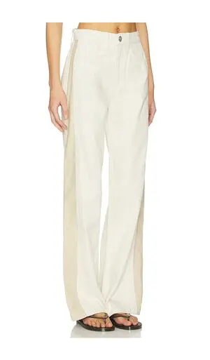 Rag & Bone Logan Spliced Wide Leg Jeans - Two Tone Stone