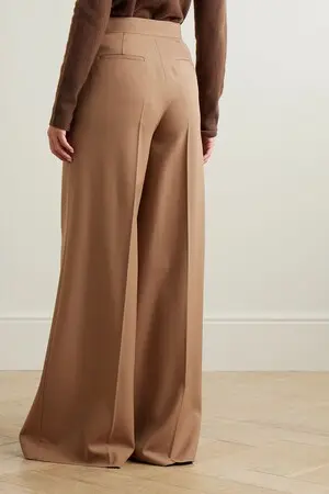 Max Mara Ninfa Wool Twill Wide-leg Pants - Camel