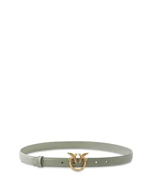 Pinko Love Berry Leather Belt - Vertiver Green-gold