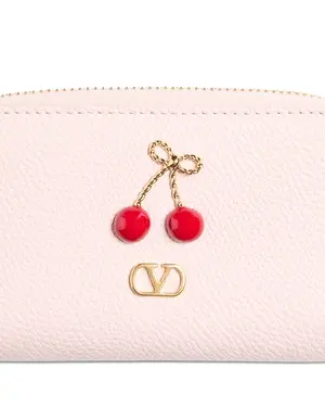 Valentino Garavani Cherryfic Vlogo Mini Zip Wallet