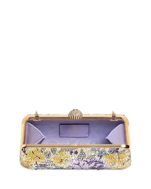 Valentino Garavani Carry Secrets Rhinestone Floral Print Leather Minaudiere Bag - Multi