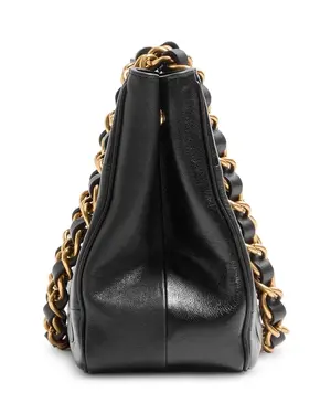 Valentino Garavani Laseine Small Vlogo Leather Tote Bag - Black