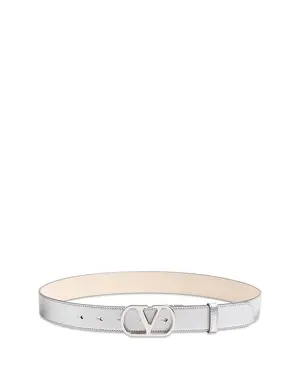 Valentino Garavani Silver Tone Belts For Women