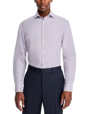 Canali Regular Fit Micro Check Sport Shirt