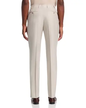Canali Siena Flat Front Wool Trousers
