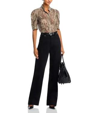 FRAME The Paisley Gillian Silk Blouse - Ecru Multi