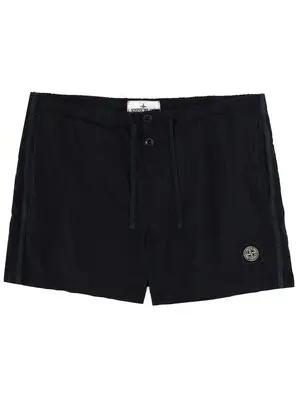 Stone Island Swimsuit With Logo Patch - Blue