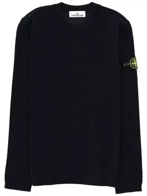 Stone Island Jersey With Logo - Blue