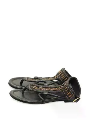 Fendi Leather Ankle Strap Sandals