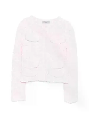 CHARLOTT Frayed-detail Pocket Cardigan - Pink