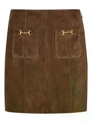 Rixo Wiley Pocket Mini Skirt - Brown