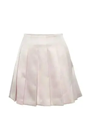 SELF-PORTRAIT Satin Pleated Mini Skirt