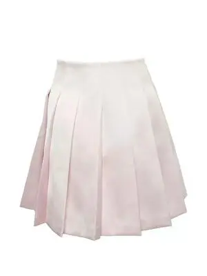 SELF-PORTRAIT Satin Pleated Mini Skirt