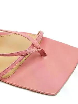 Bottega Veneta Square-toe Leather Sandals - Pink
