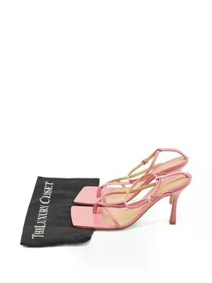 Bottega Veneta Square-toe Leather Sandals - Pink