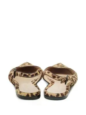 GIANVITO ROSSI Anna Leopard-print Flat Pumps