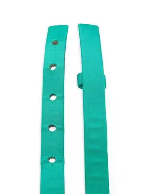 Oscar De La Renta Satin Crystal Belt - Green