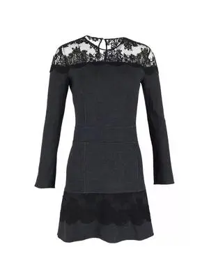 Roberto Cavalli Lace-trim Mini Dress - Grey