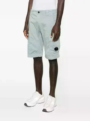 C.P. COMPANY Stretch Sateen Cargo Lens Shorts - Blue