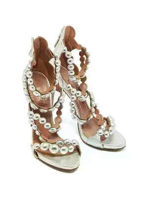 Alaïa Bombe Strappy Leather Sandals