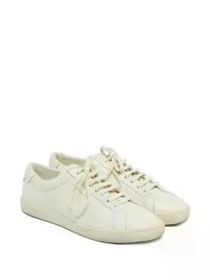 Saint Laurent Andy Calf Leather Sneakers - White