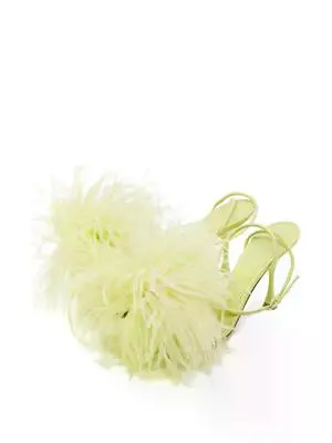Bottega Veneta Feather Embellished Sandals - Green