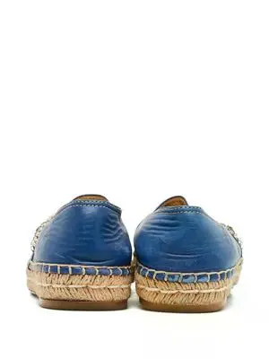 Prada Shimmer Crystal Espadrille Flats