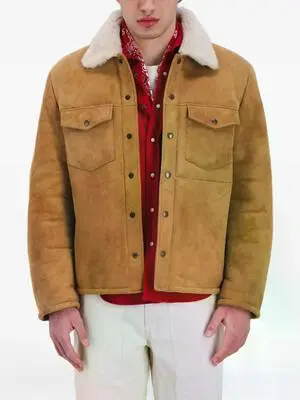 FORTELA Quarter Patch-pocket Shearling Jacket - Brown