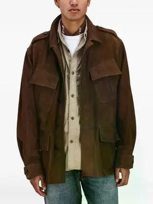 FORTELA Four-pocket Suede Jacket - Brown