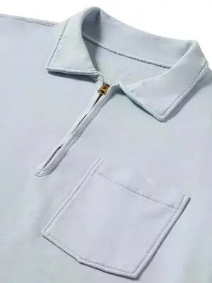 FORTELA Yalep Zip Pocket Long-sleeves Polo Shirt - Blue
