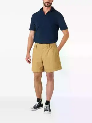 FORTELA Bedford Zigzag Stitch Cotton Bermuda Shorts - Brown