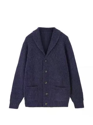FORTELA Chad Shawl-collar Patch-pocket Cardigan - Blue