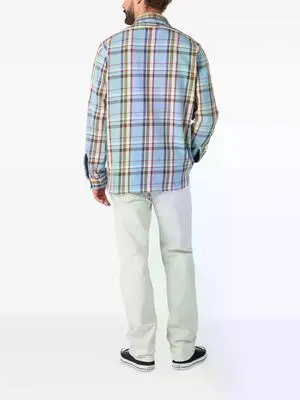 FORTELA Work Checked Pocket Shirt - Blue