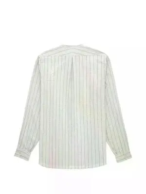 FORTELA Striped Stand-up Collar Shirt - Neutrals