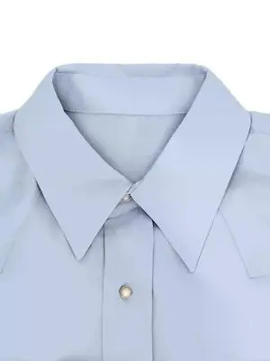FORTELA Flap-pocket Silk Shirt - Blue