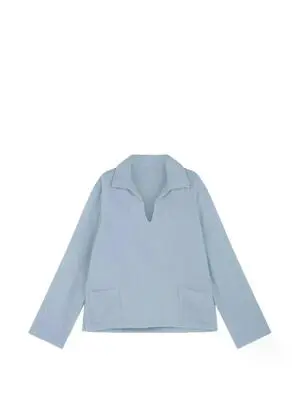 FORTELA Franco2 Patch-pocket V-neck Sweater - Blue