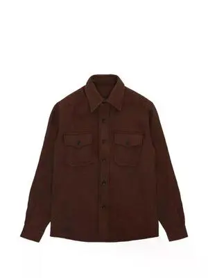 FORTELA Kenny Brushed Chest-pocket Overshirt - Brown