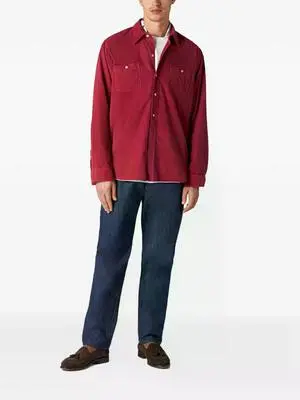 FORTELA Work Patch-pocket Corduroy Shirt - Red