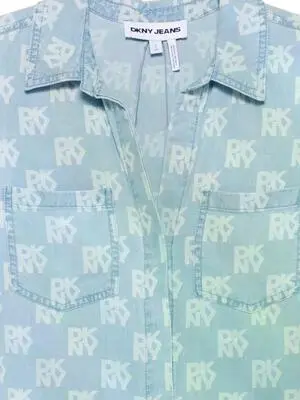 Dkny Buttoned-front Print Shirt