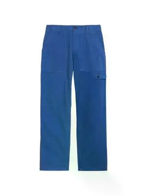 FORTELA Herringbone Weave Patch Pocket Trousers - Blue