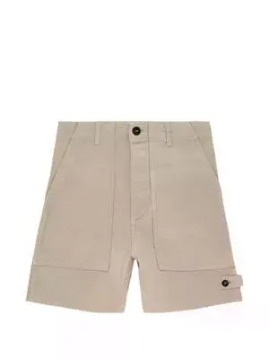 FORTELA Button-fastening Patch-pocket Shorts - Green