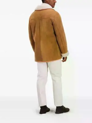 FORTELA Double-breasted Shearling Jacket - Brown