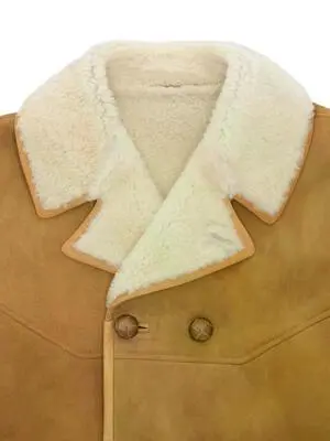 FORTELA Double-breasted Shearling Jacket - Brown