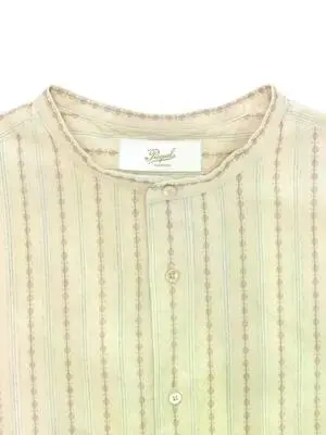 FORTELA Prequel Stand-up Collar Striped Shirt - Neutrals