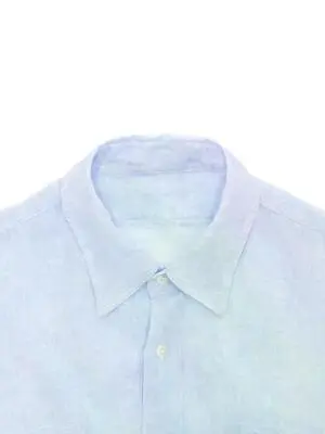 FORTELA Work Patch-pockets Linen Shirt - Blue