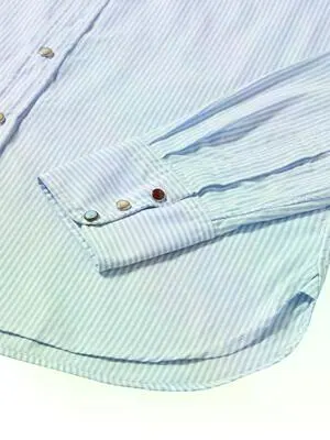 FORTELA Striped Patch-pockets Shirt - Blue