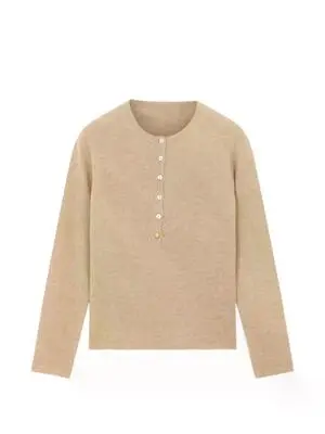FORTELA Lou Henley Buttoned Sweater - Neutrals