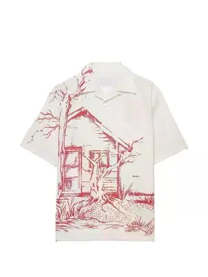 Prada Printed Bowling Shirt - White