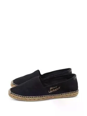 Saint Laurent Logo-embroidered Canvas Espadrilles - Black